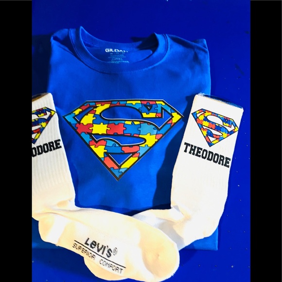 Gildan | Tops | Autism Awareness Superman Shirt | Poshmark